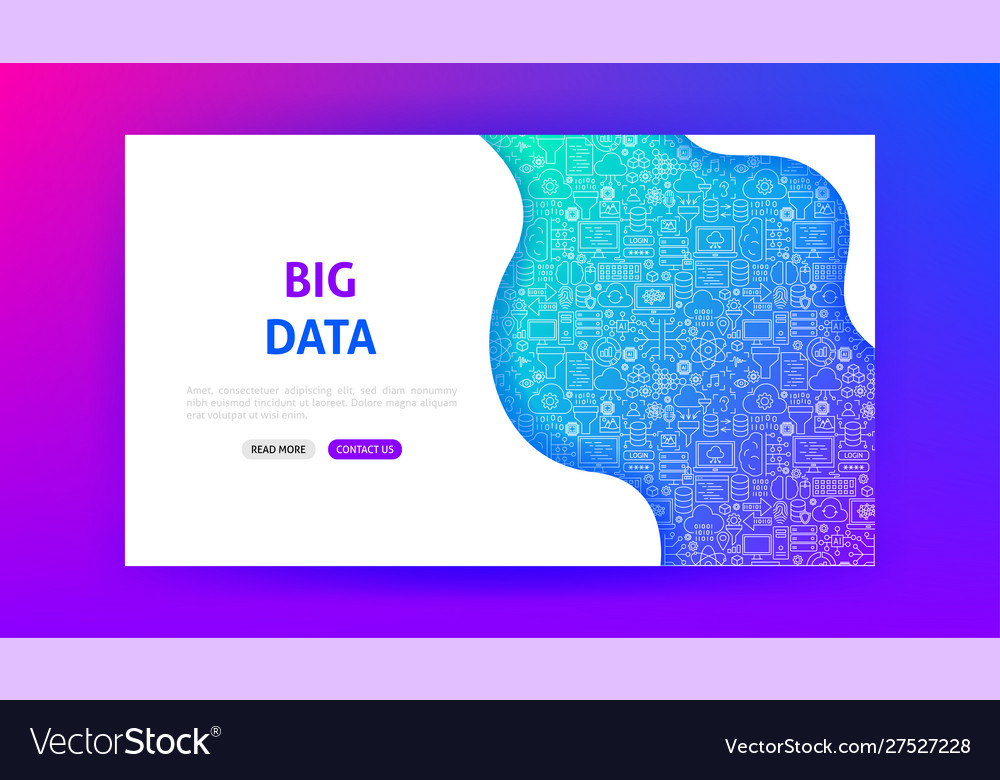 Data science technology landing page Royalty Free Vector