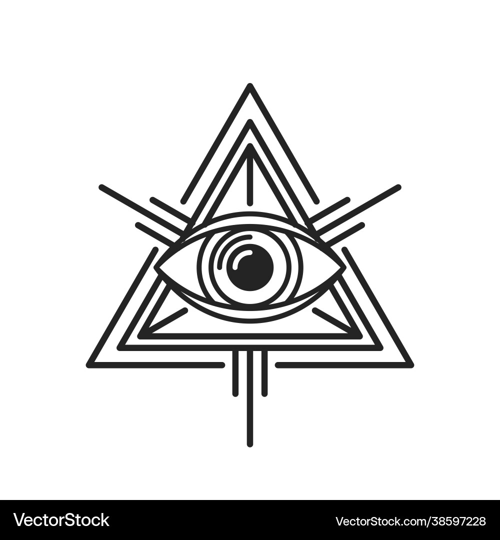 Eye providence masonic sign on white background Vector Image