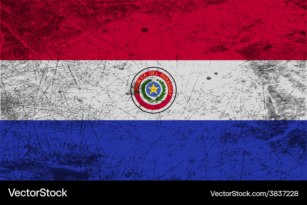 Flag of paraguay with old texture Royalty Free Vector Image