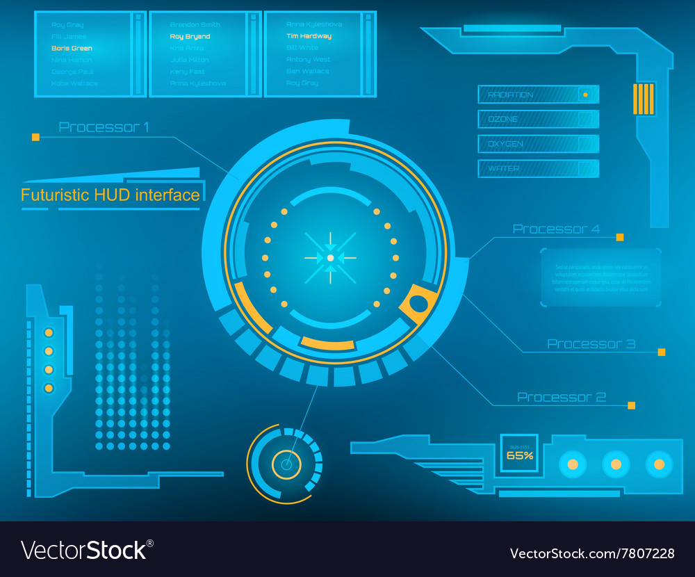 Graphic touch user interface hud Royalty Free Vector Image