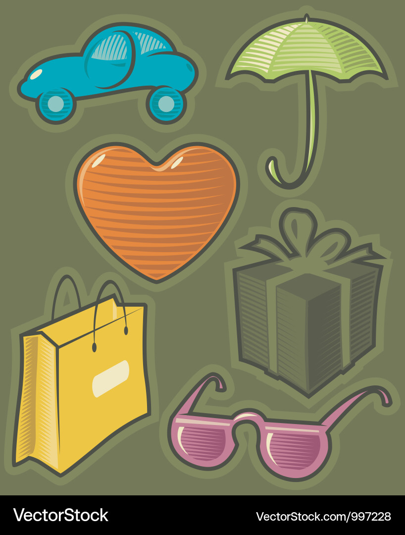 Green icons for shopping Royalty Free Vector Image