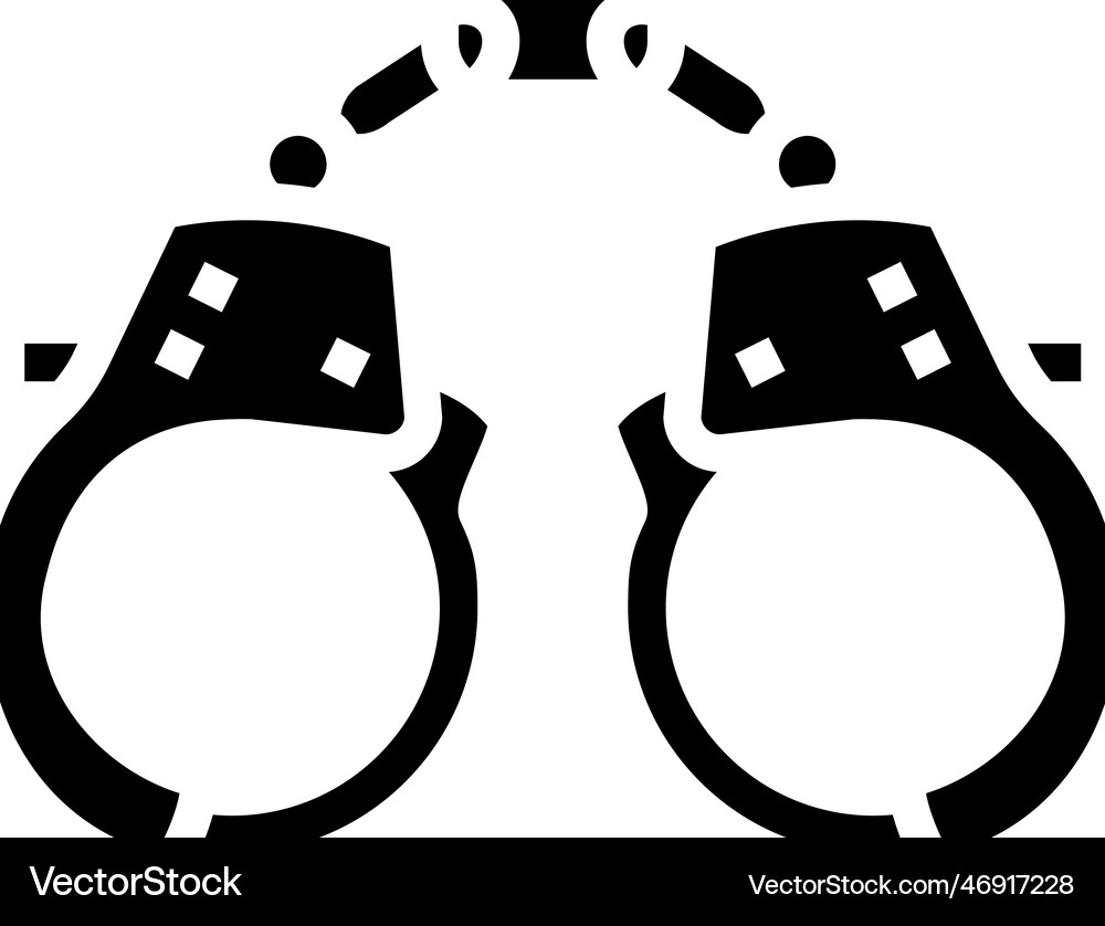 Handcuffs crime glyph icon Royalty Free Vector Image