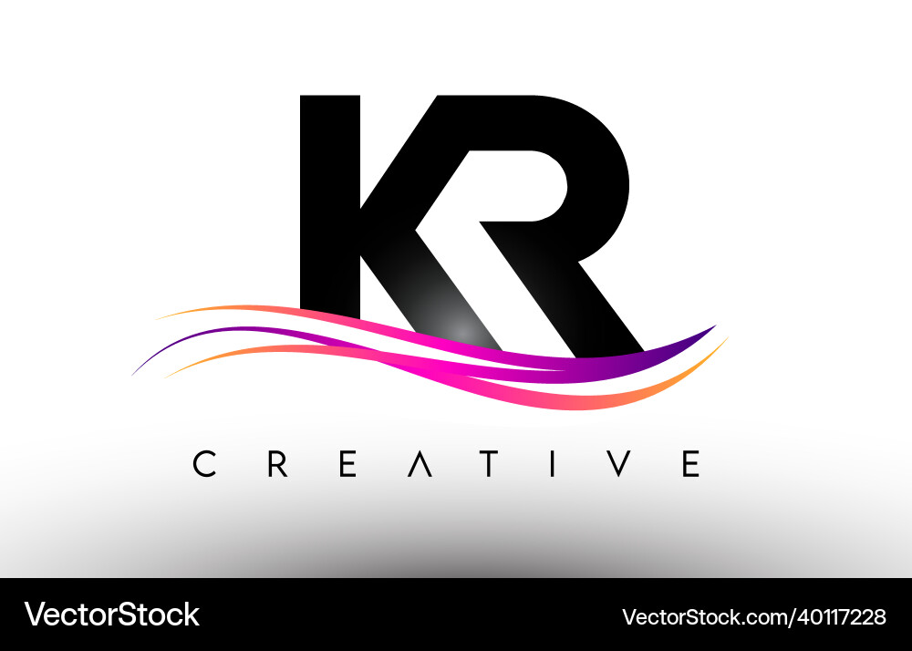 Kr logo letter design icon letters Royalty Free Vector Image