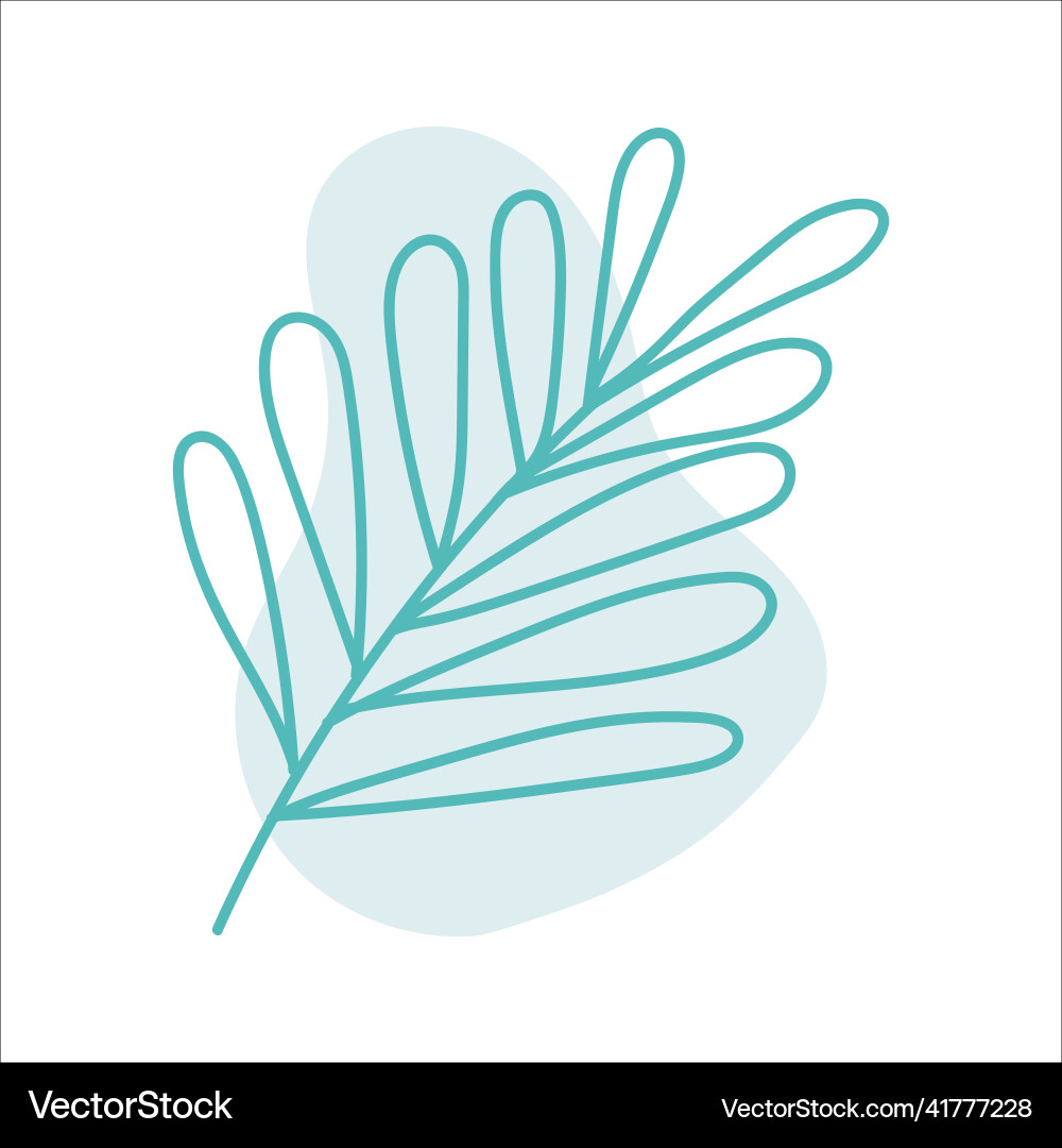 Leaf line art with shapes in pastel Royalty Free Vector