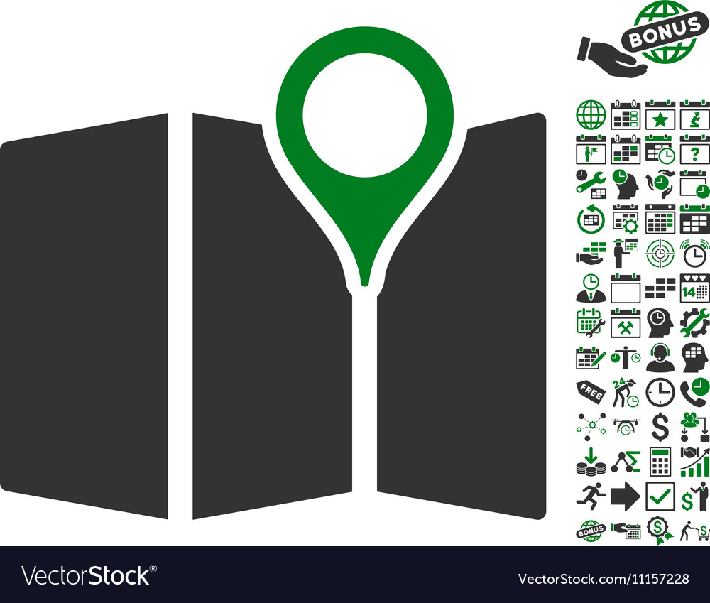 Map icon with bonus Royalty Free Vector Image - VectorStock