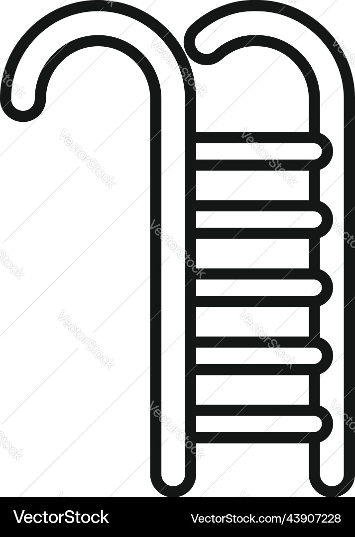 Pool ladder icon outline water cleaning Royalty Free Vector