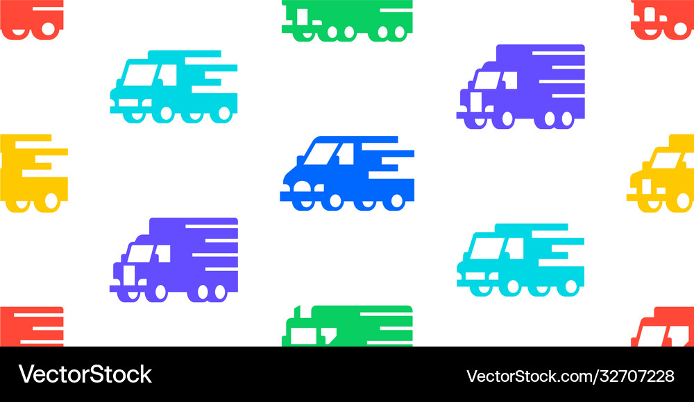 Seamless pattern with delivery truck Royalty Free Vector