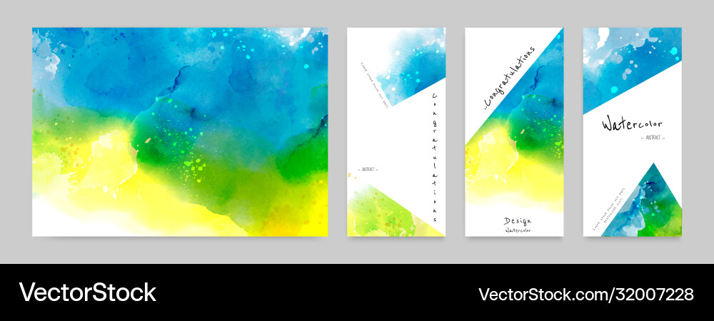 Set watercolor card and poster Royalty Free Vector Image