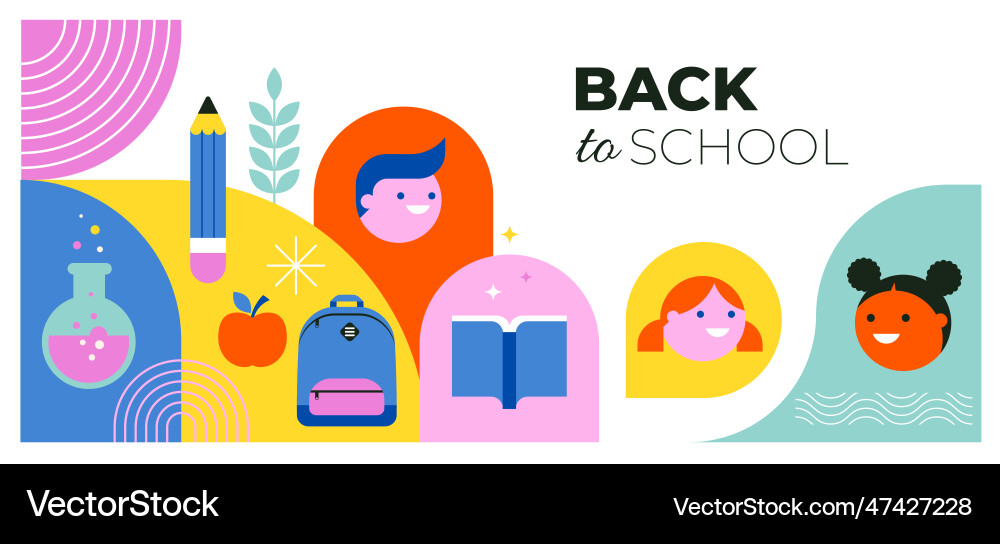Vibrant color back to school background concept Vector Image
