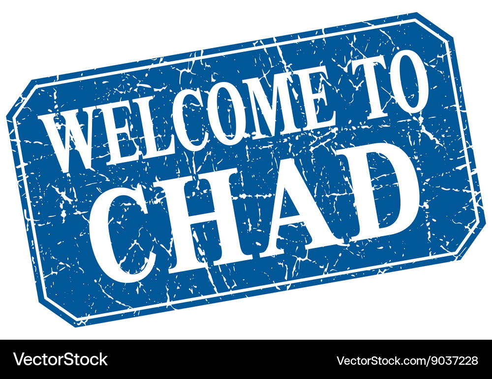 Welcome to chad blue square grunge stamp Vector Image
