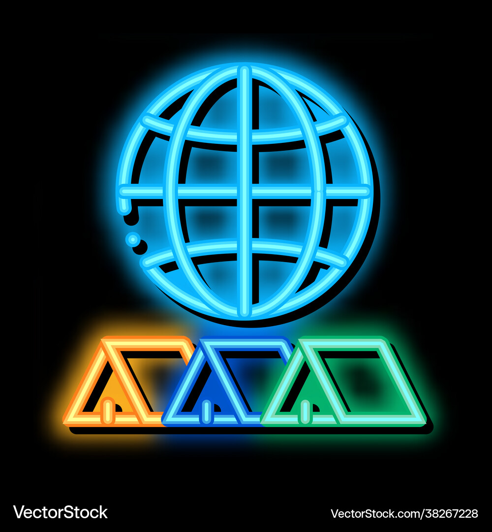 World travel neon glow icon Royalty Free Vector Image