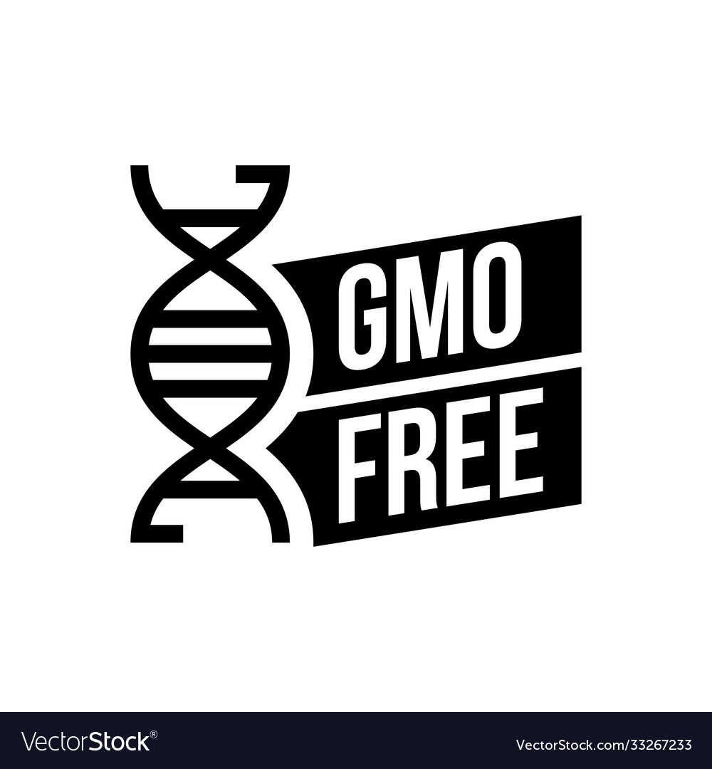 Black and white colored gmo free emblems Vector Image