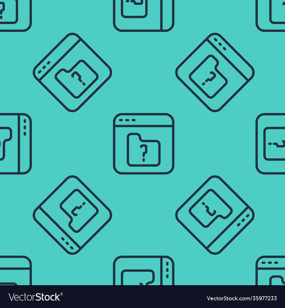 Black line file missing icon isolated seamless Vector Image