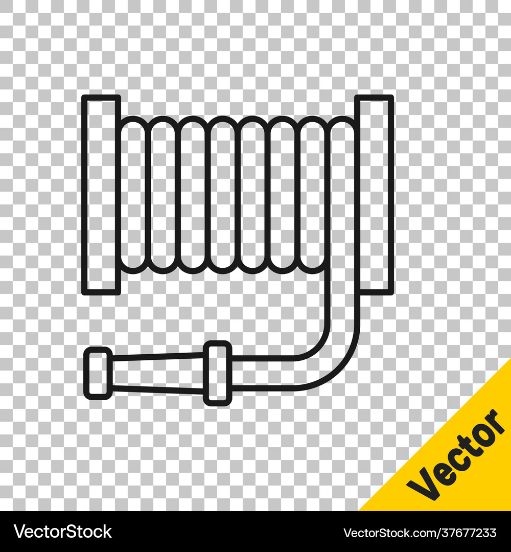 Black line fire hose reel icon isolated Royalty Free Vector