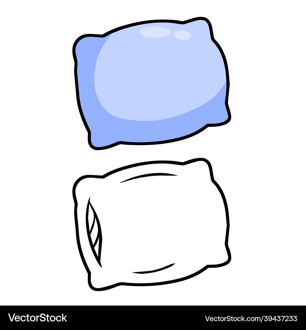 Blue pillow soft cushion Royalty Free Vector Image