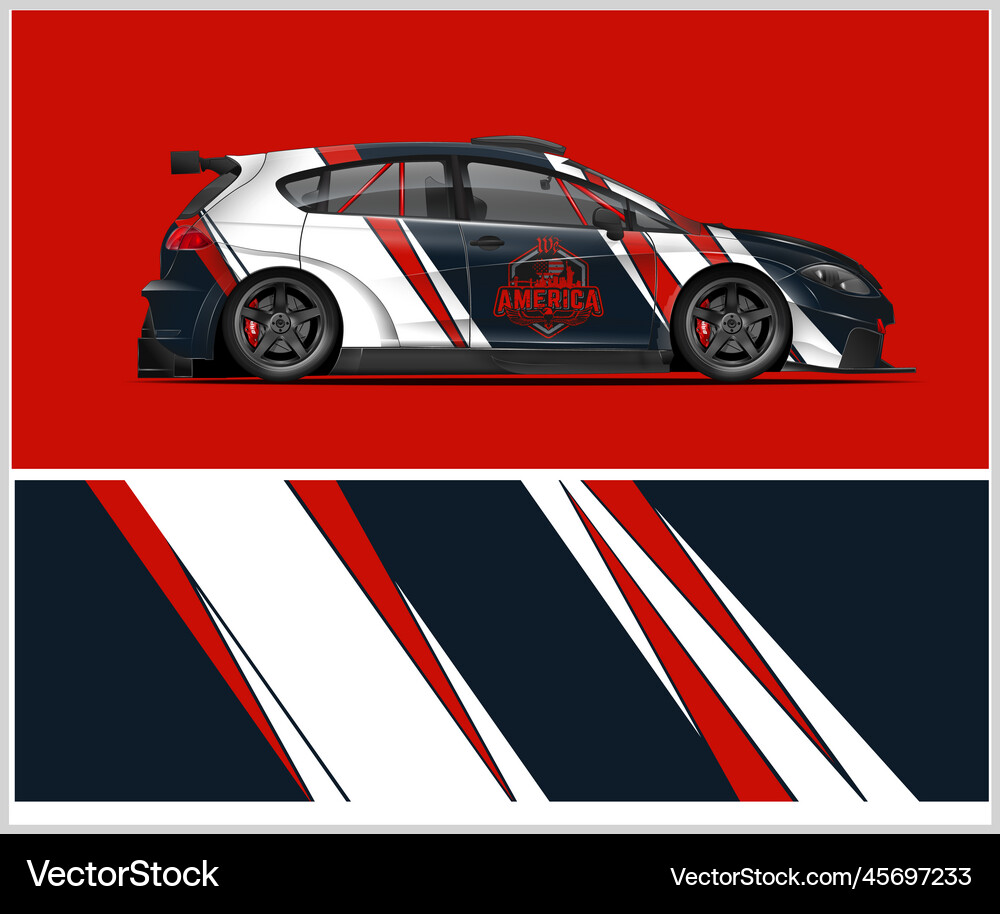 Car wrap decal vinyl for racing car wrap graphics Vector Image