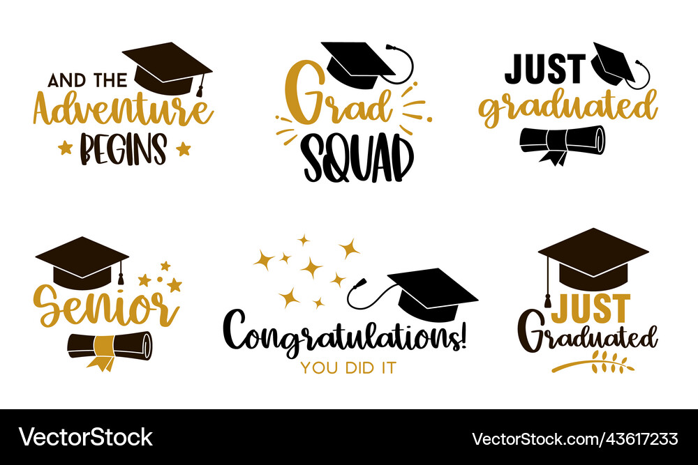 Graduation congratulations at school university Vector Image