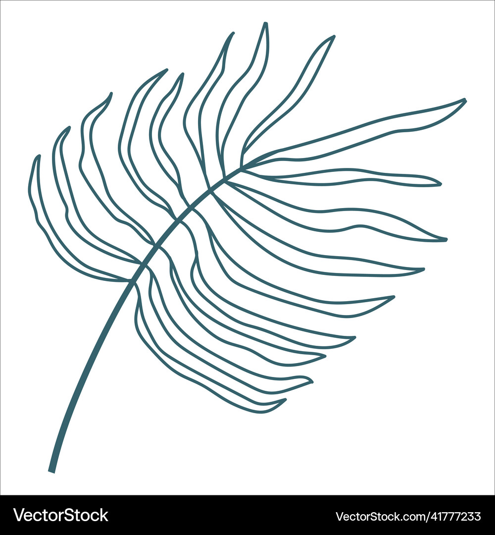 Leaf line art with shapes in pastel Royalty Free Vector