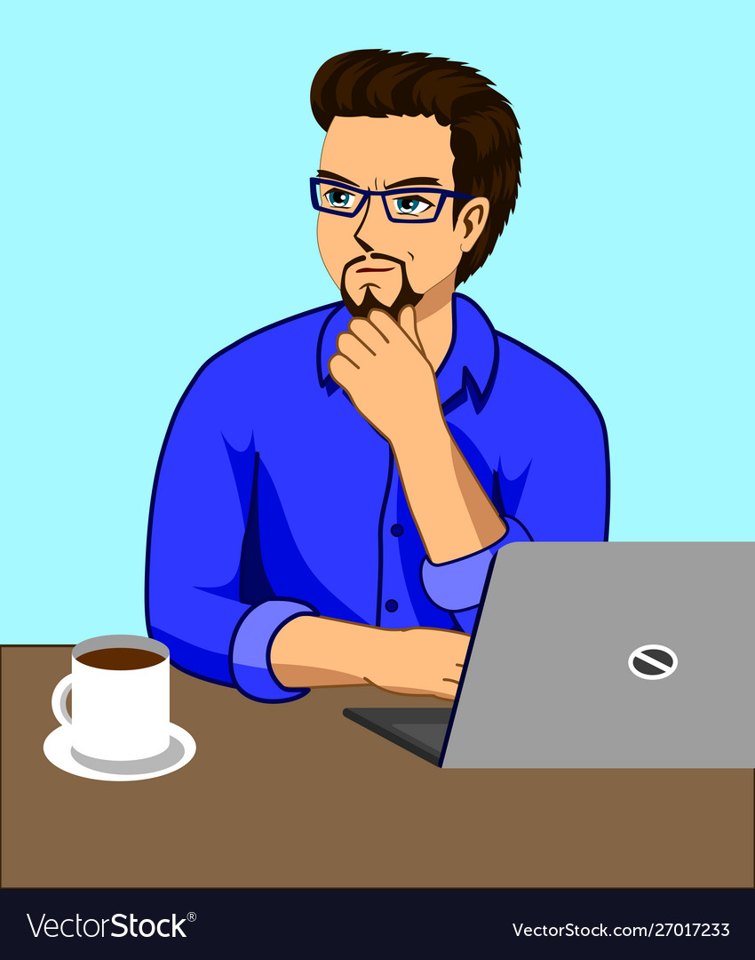 Man thinking 4 Royalty Free Vector Image - VectorStock