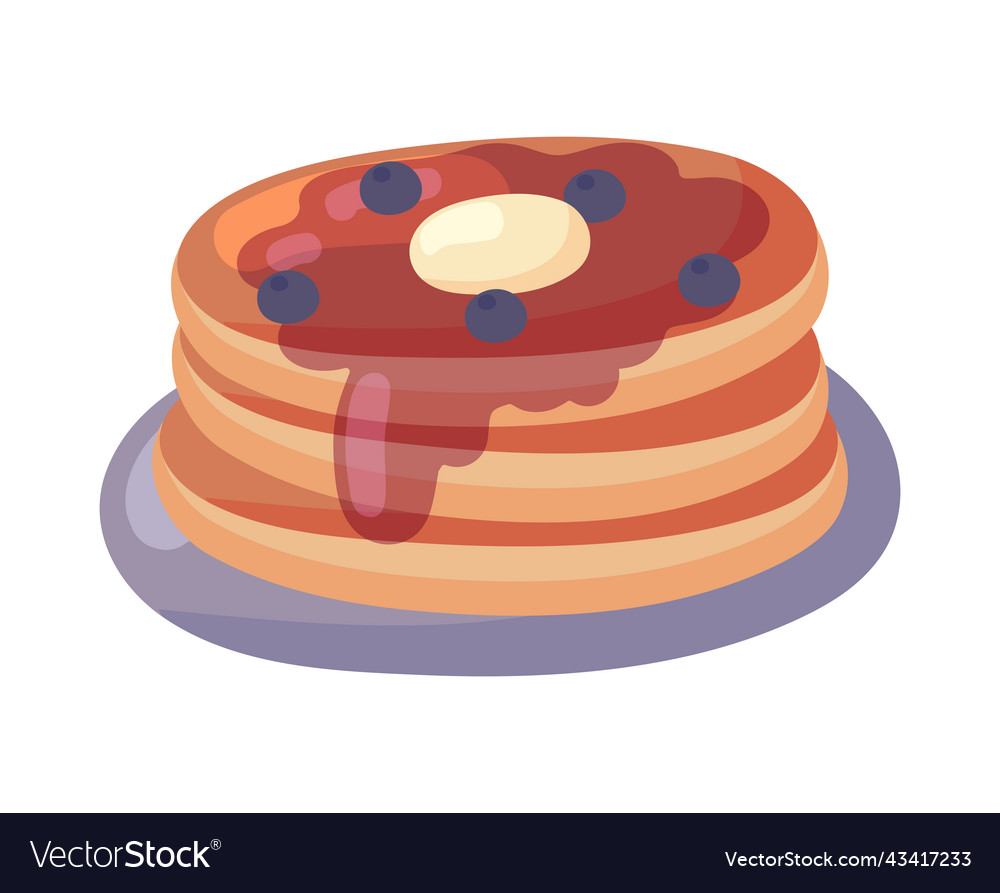 Pancakes and syrup breakfast Royalty Free Vector Image