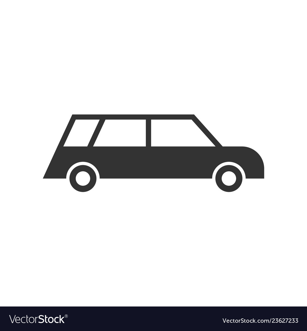 Passenger car icon flat Royalty Free Vector Image