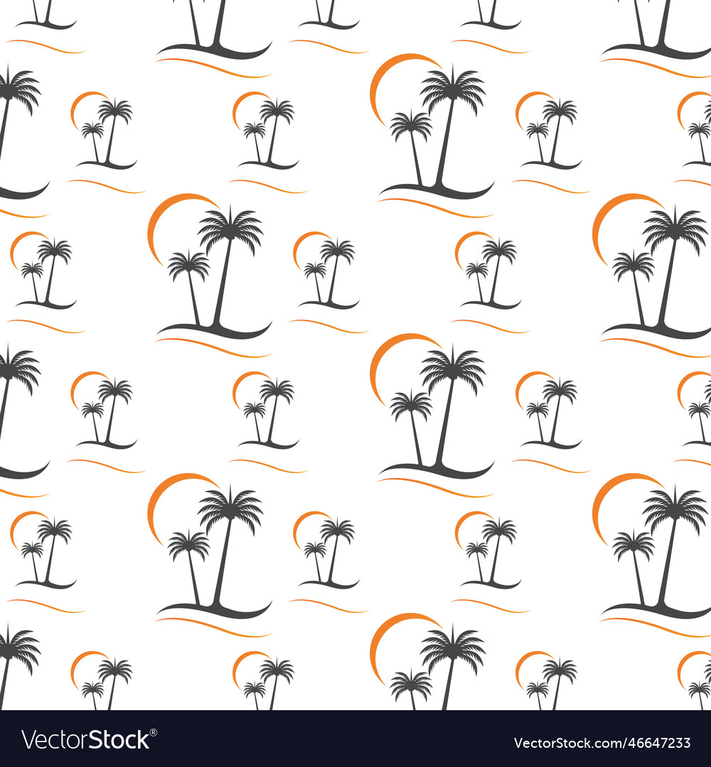 Pattern palm tree wallpaper background Royalty Free Vector