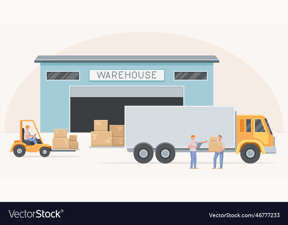Warehouse process concept Royalty Free Vector Image