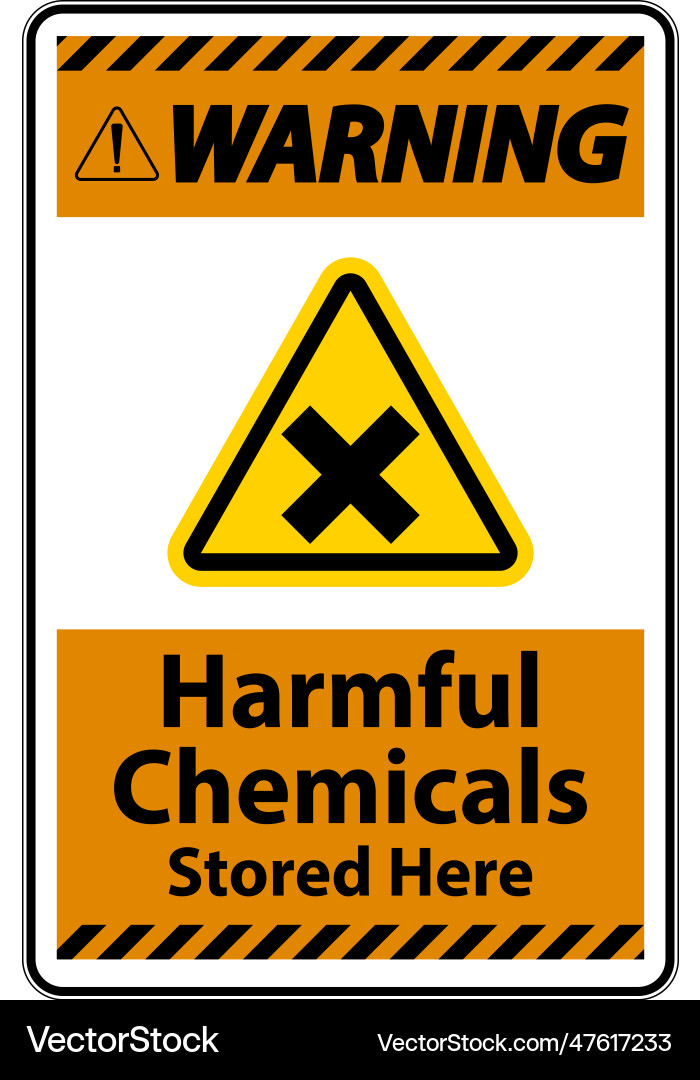 Warning harmful chemicals stored here sign Vector Image