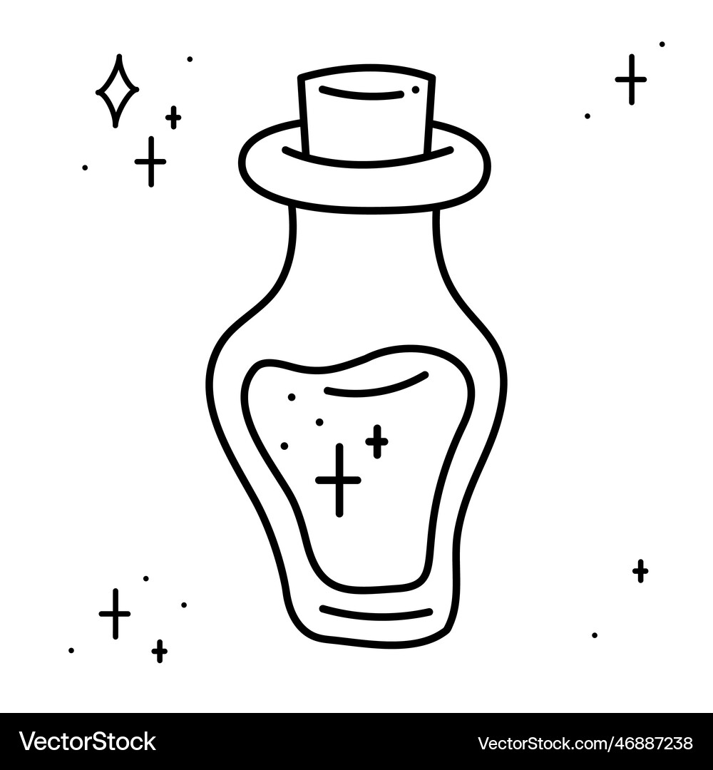 A magical potion in an unusually shaped vial Vector Image