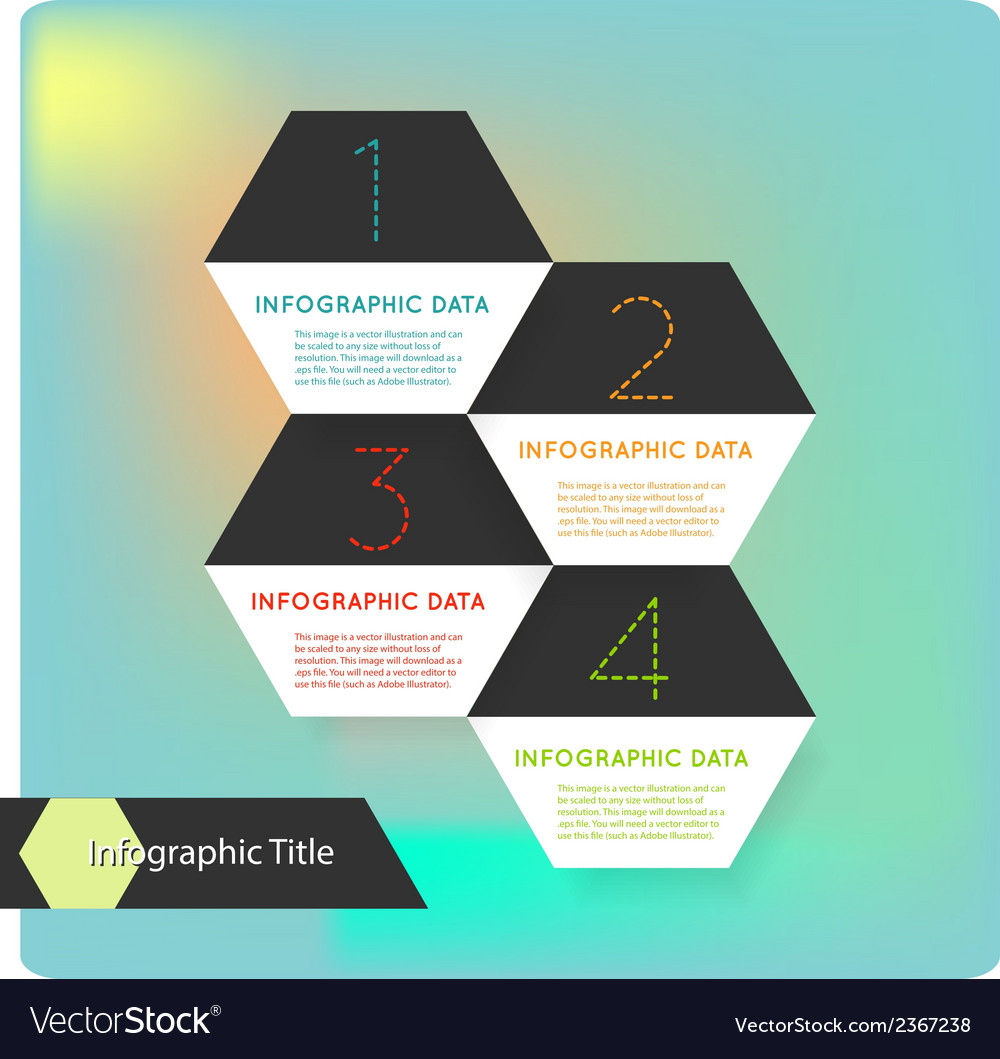 Abstract flat hexagon infographics options banner Vector Image
