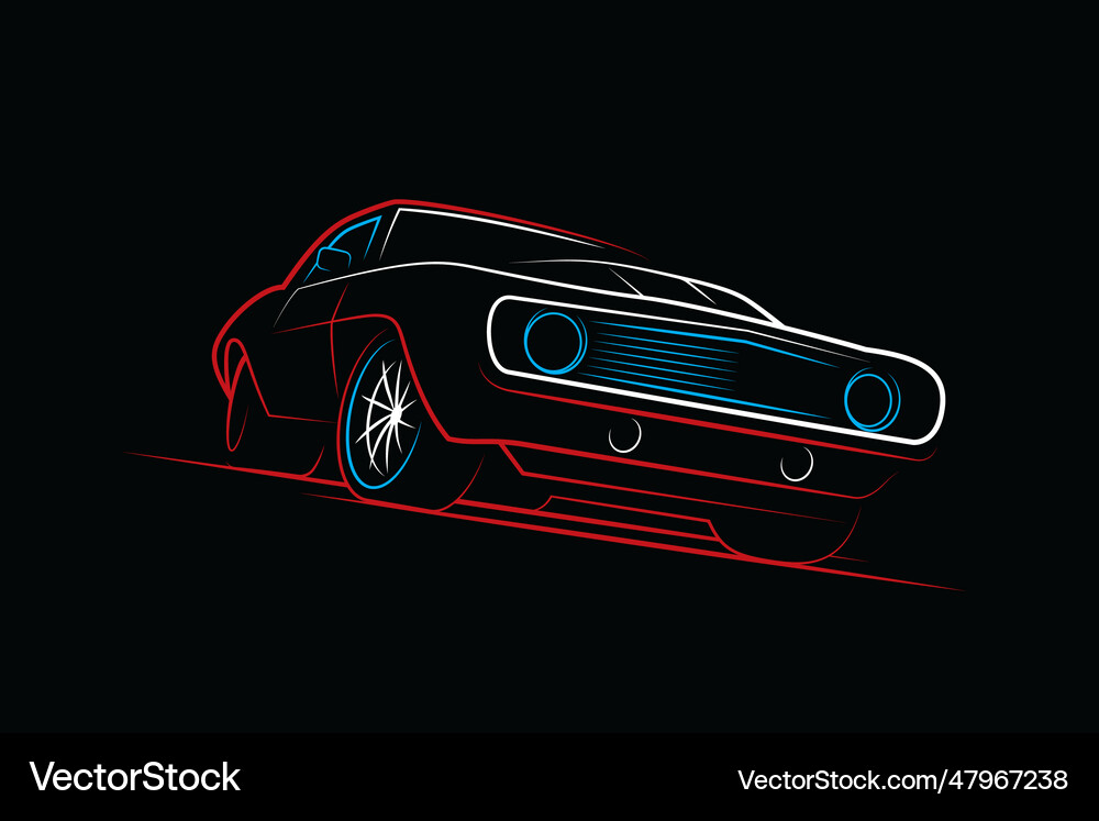 American muscle car Royalty Free Vector Image - VectorStock