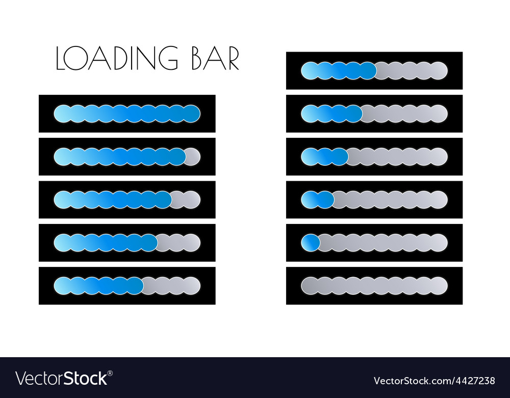 Blue loading bars Royalty Free Vector Image - VectorStock