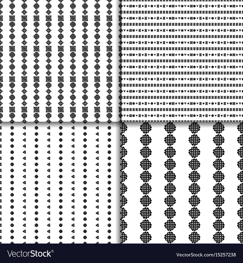 Celtic knot seamless pattern set Royalty Free Vector Image