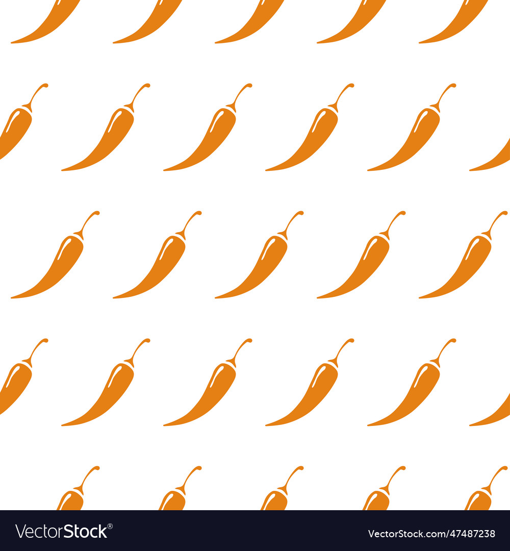 Chilli pepper pattern on white background Vector Image