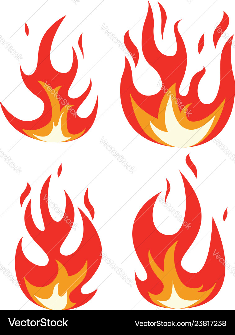 Collection of fire icons Royalty Free Vector Image