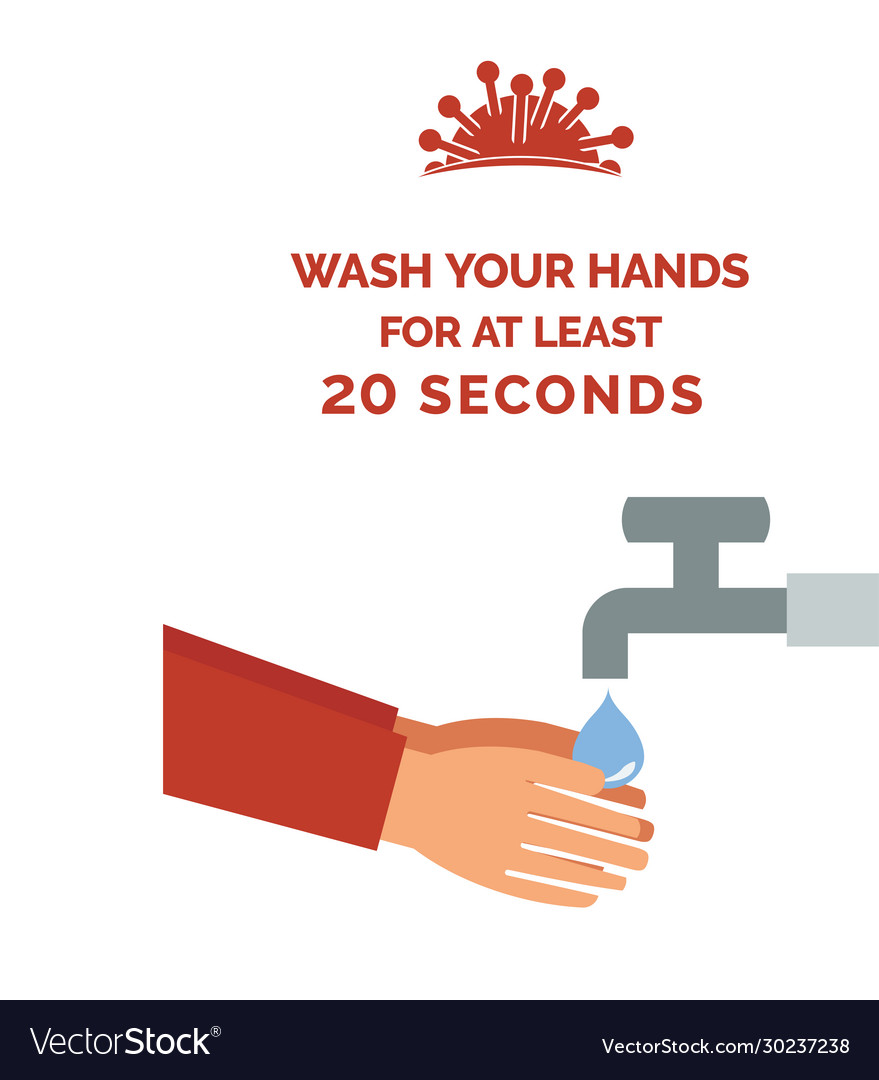 Coronavirus poster with text wash your hands Vector Image