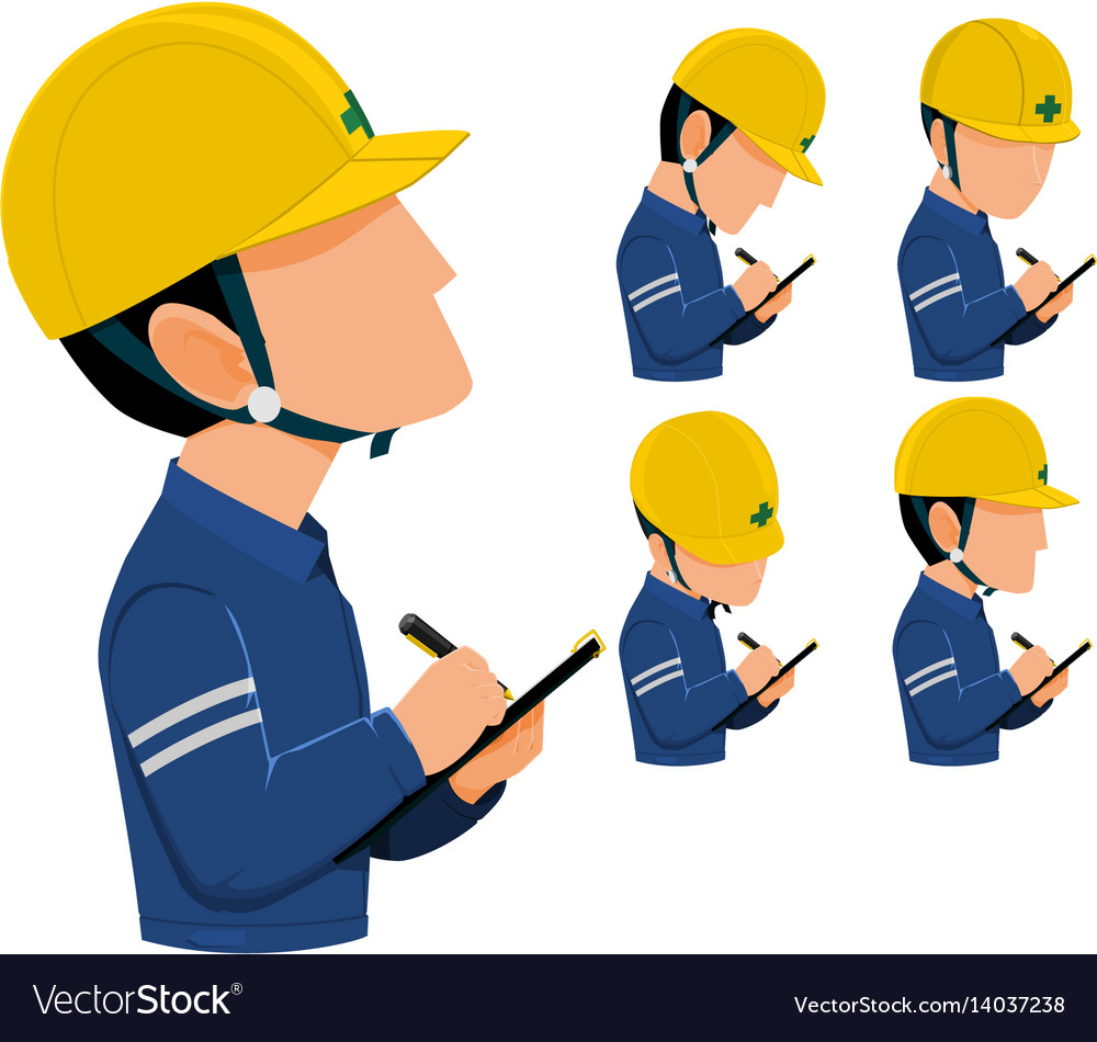 Engineer write on writing pad Royalty Free Vector Image
