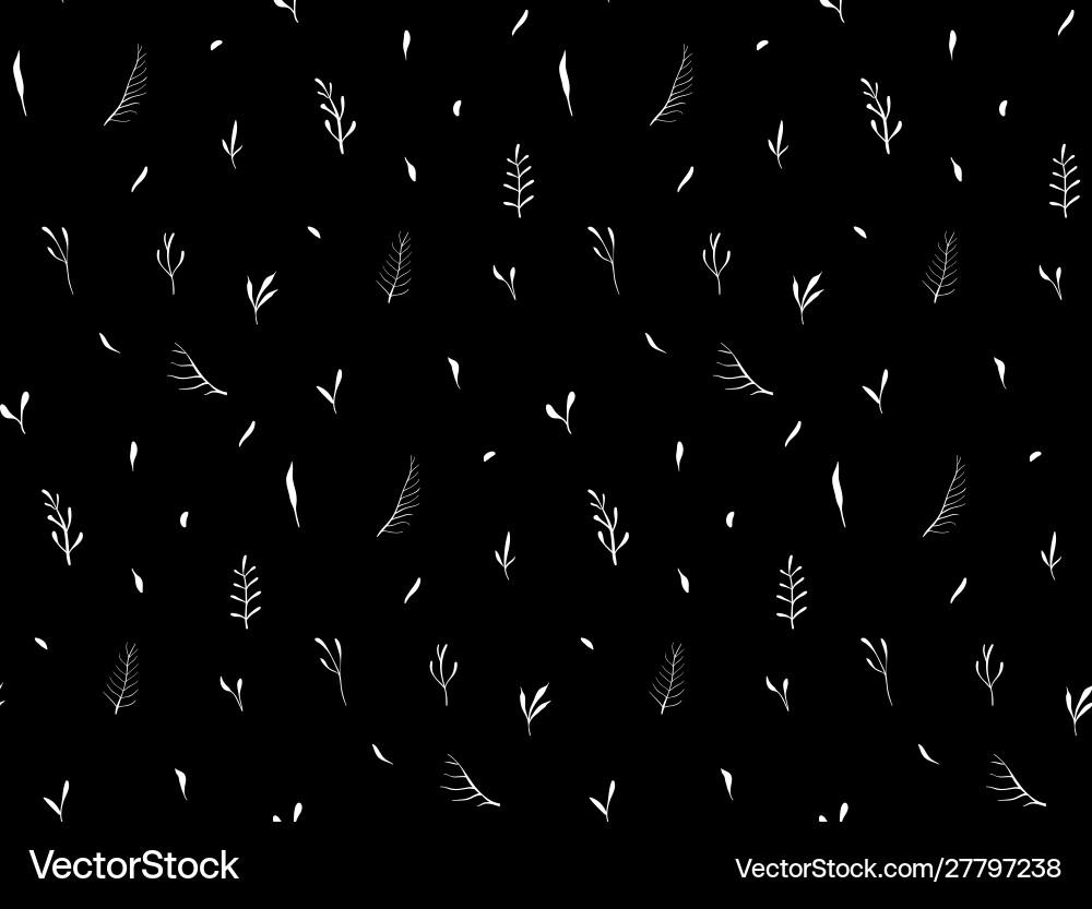 Floral simple herbs and leaves background Vector Image