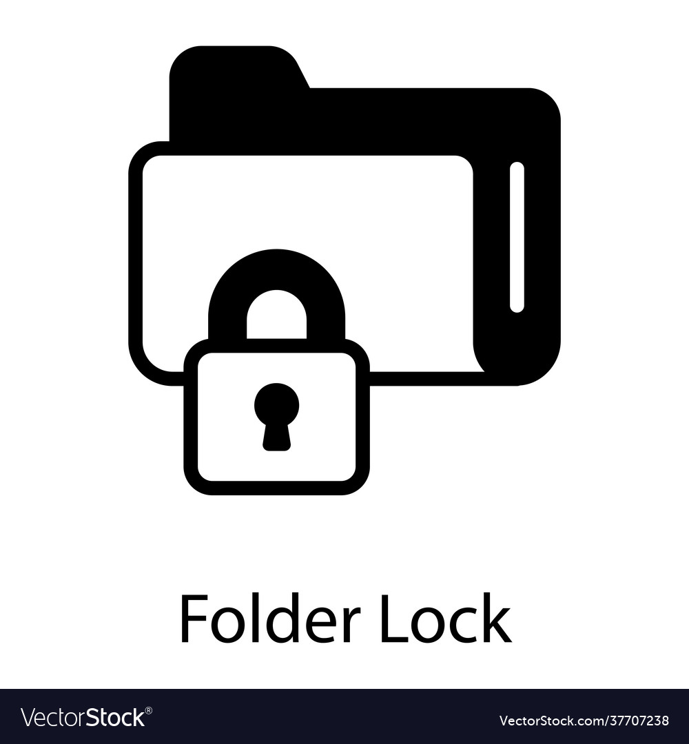 Folder lock Royalty Free Vector Image - VectorStock