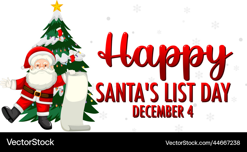 Happy santas list day banner design Royalty Free Vector