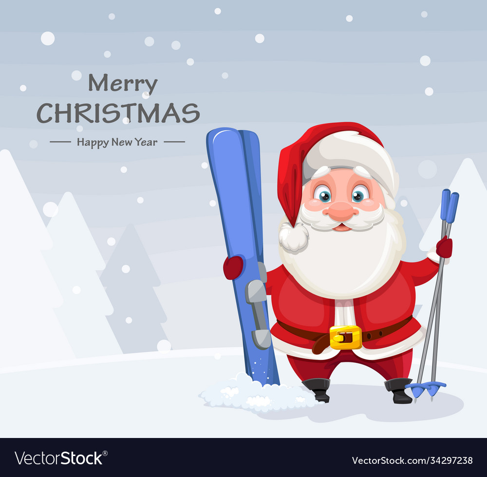 Merry christmas and happy new year santa claus Vector Image