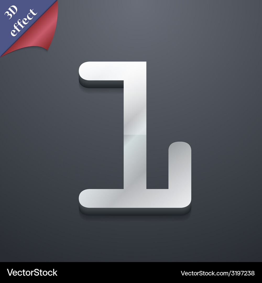 Number one icon symbol 3D style Trendy modern Vector Image