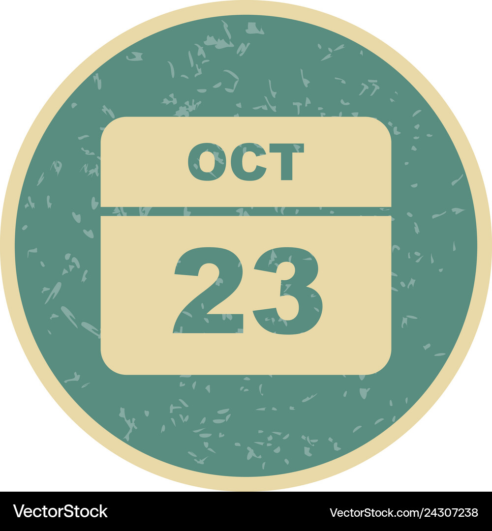 October 23rd date on a single day calendar Vector Image