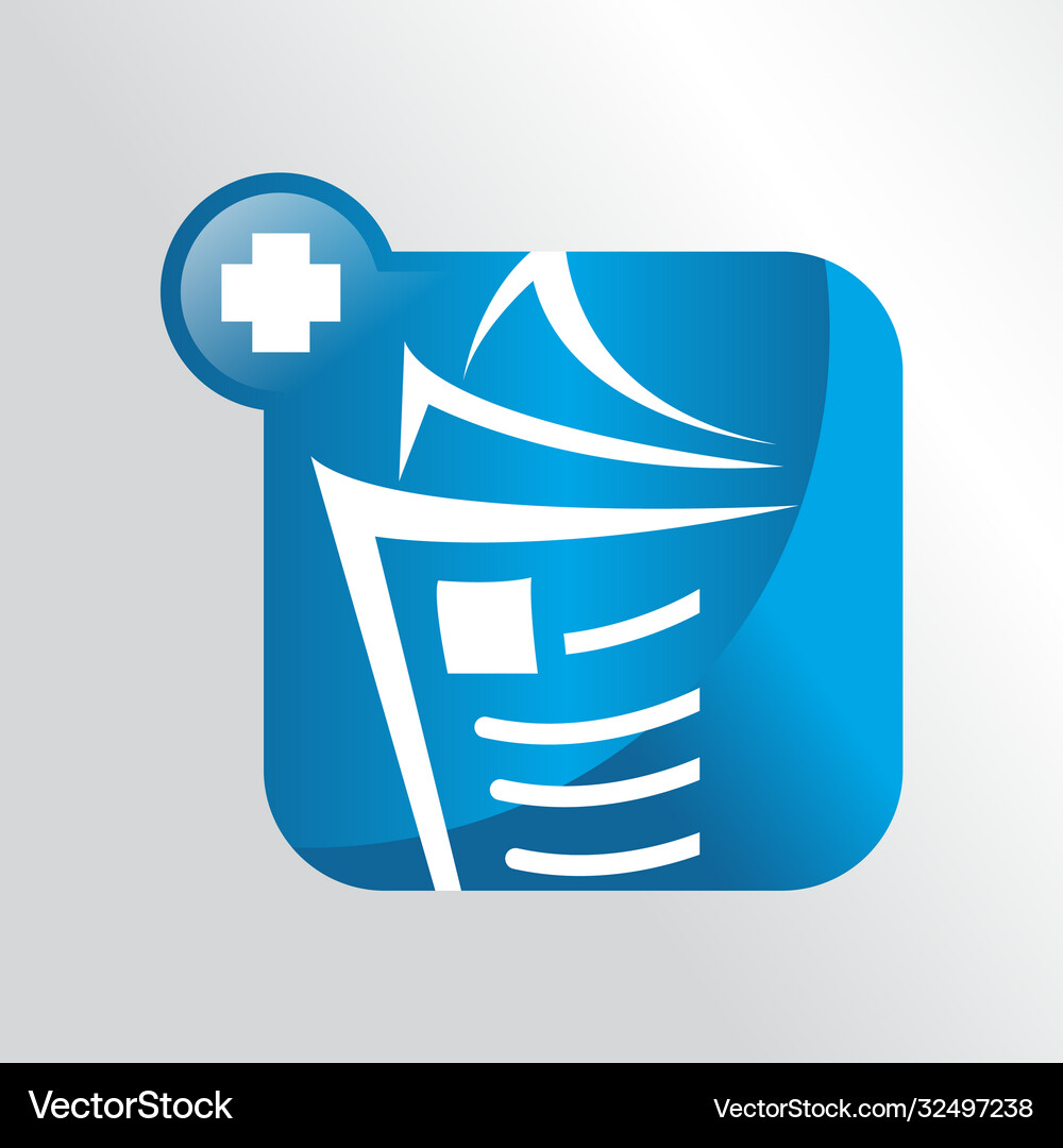 Symbol medical record logo icon design template Vector Image
