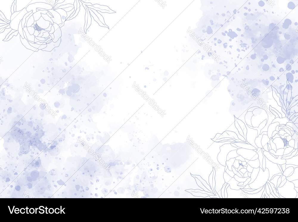 Watercolor indigo blue splash background Vector Image