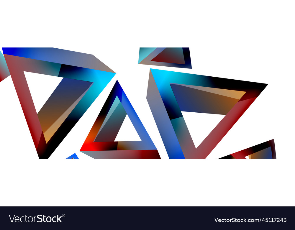 3d triangle abstract background basic shape Vector Image