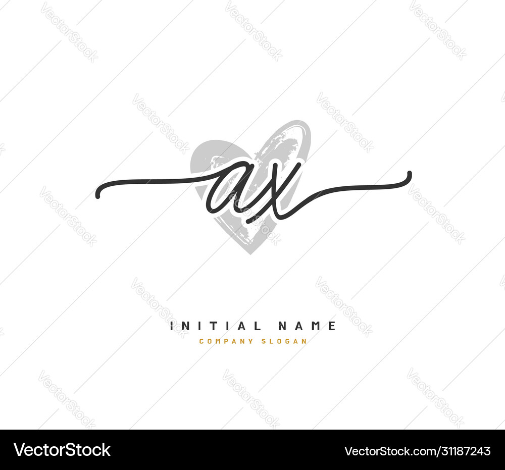 A x ax beauty initial logo handwriting logo Vector Image