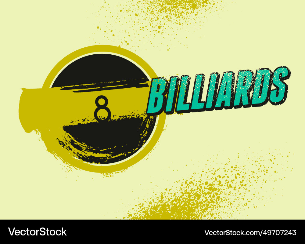 Billiards typographical vintage grunge poster Vector Image