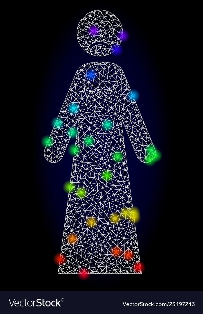 Carcass mesh sad woman with spectrum Royalty Free Vector Carcass mesh sad woman with spectrum Royalty Free Vector
