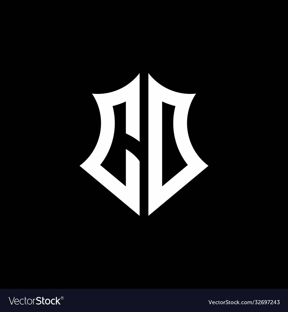 Cd monogram logo with a sharp shield style Vector Image